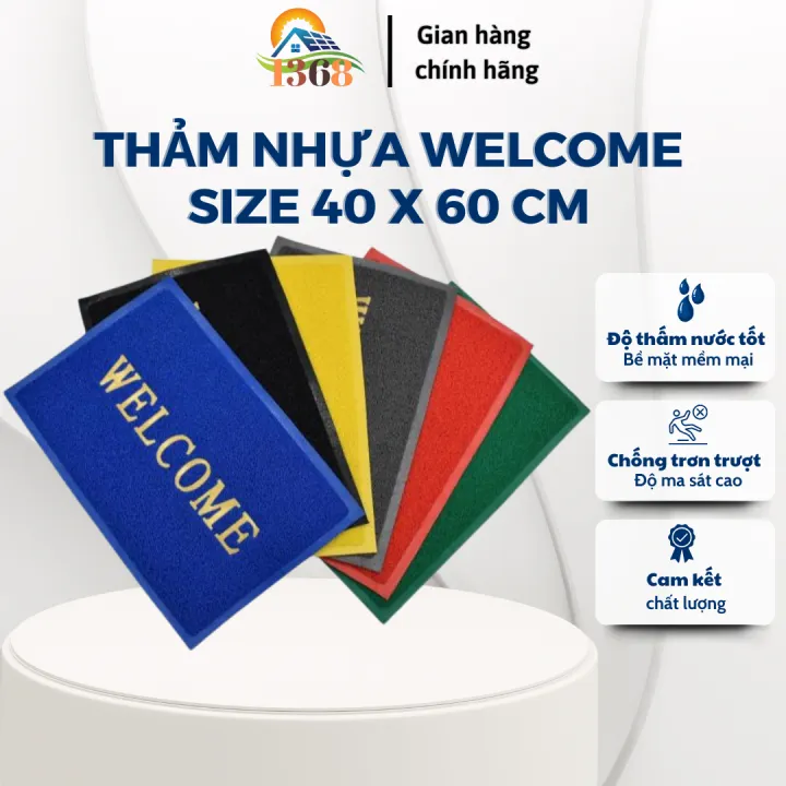 Size 40X60 Cm Thảm Nhựa Welcome 3A Chùi Chânchống Trơn Trượt Sang Trọng ...