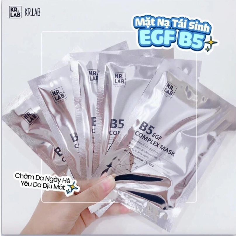 Mặt nạ B5 EGF Complex Mask Krlab Giúp Cấp Ẩm Dưỡng Trắng Phục Hồi Da Sản Sinh Collagen | Aemi