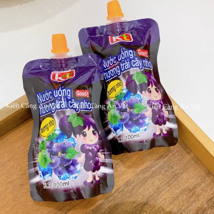 Nước uống trái cây, thạch hút Thiên Long nho 100ml | Aemi